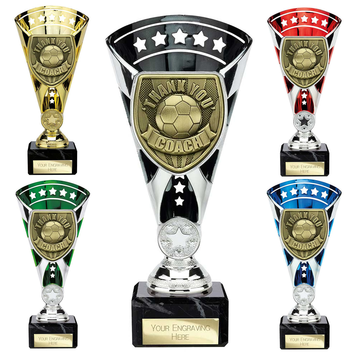 Cobra Star Cup Thank you Coach Football Trophy Award - Gold | North ...