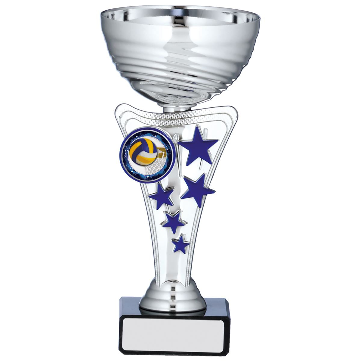 Silver Trophy Cup with Blue Stars – North East Trophies