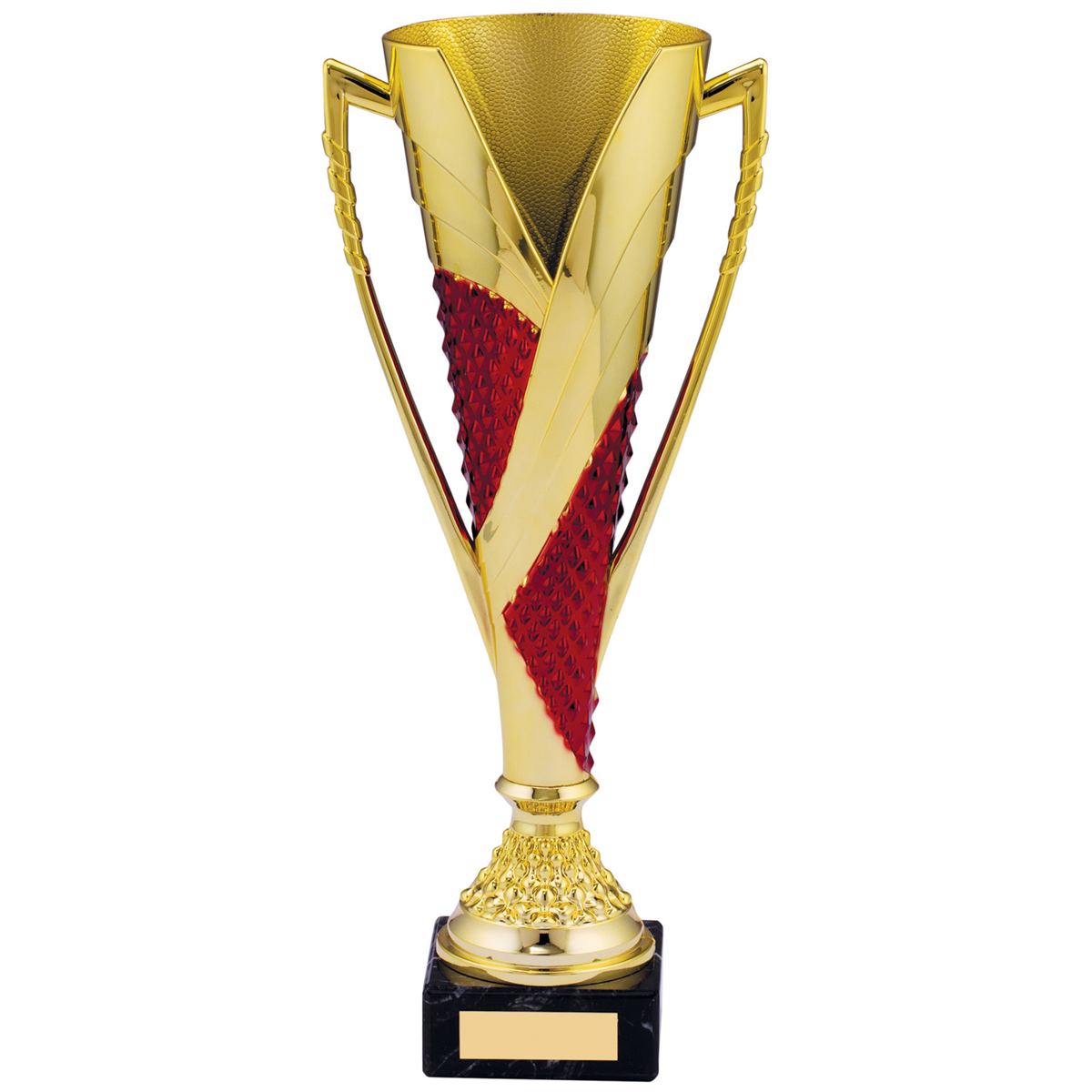 Gold Cup Tower Trophy in Gold and Red – North East Trophies