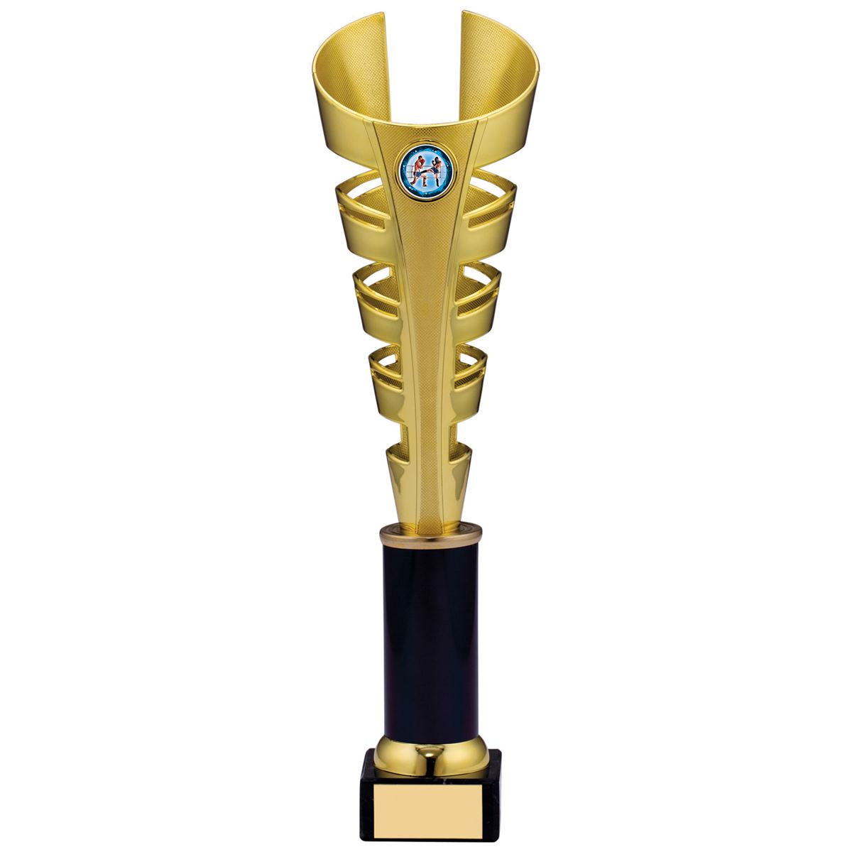 Tower Trophy Spiral Award in Gold and Black – North East Trophies