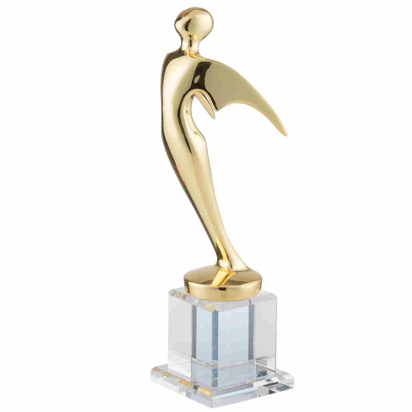 Metal Flying Figure & Crystal Base Award Trophy | North East Trophies