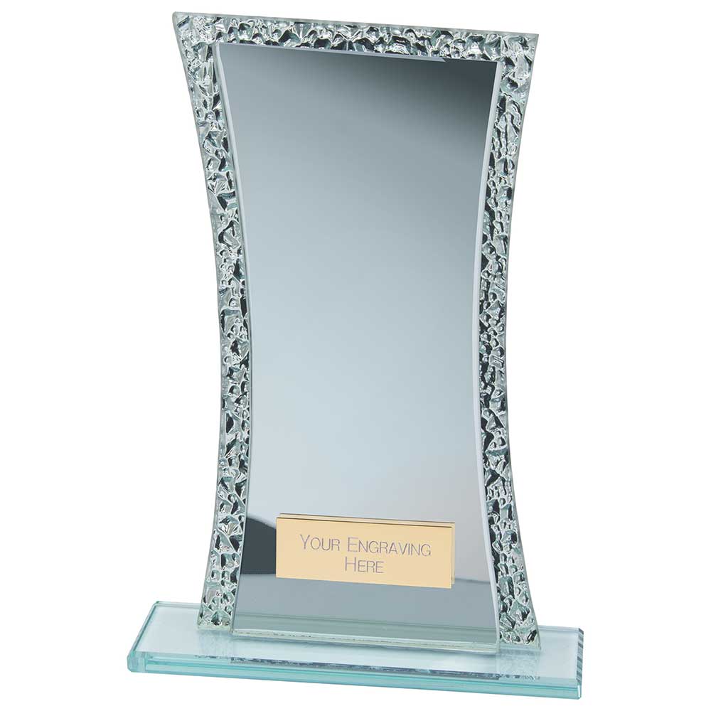 Eternal Glass Award Trophy - Blue & Cracked Silver | North East Trophies