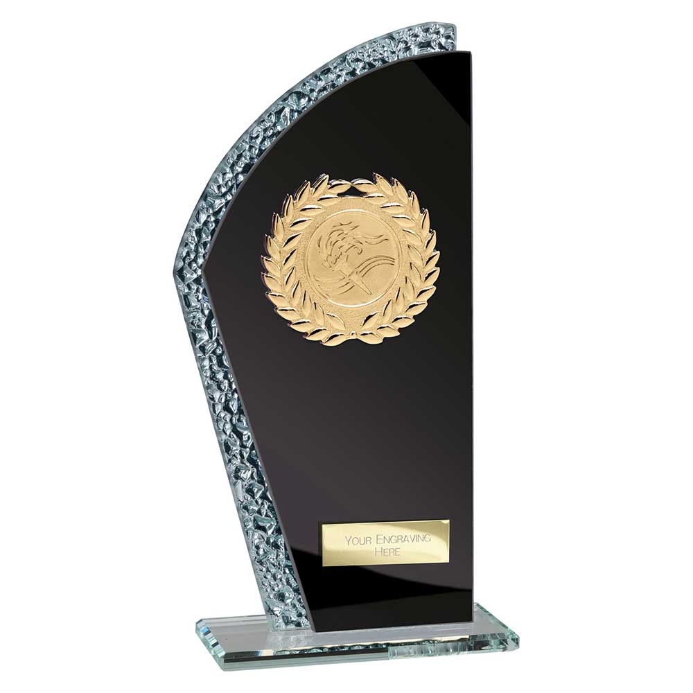 Hawk Multisport Trophy Glass Award - Black & Silver | North East Trophies