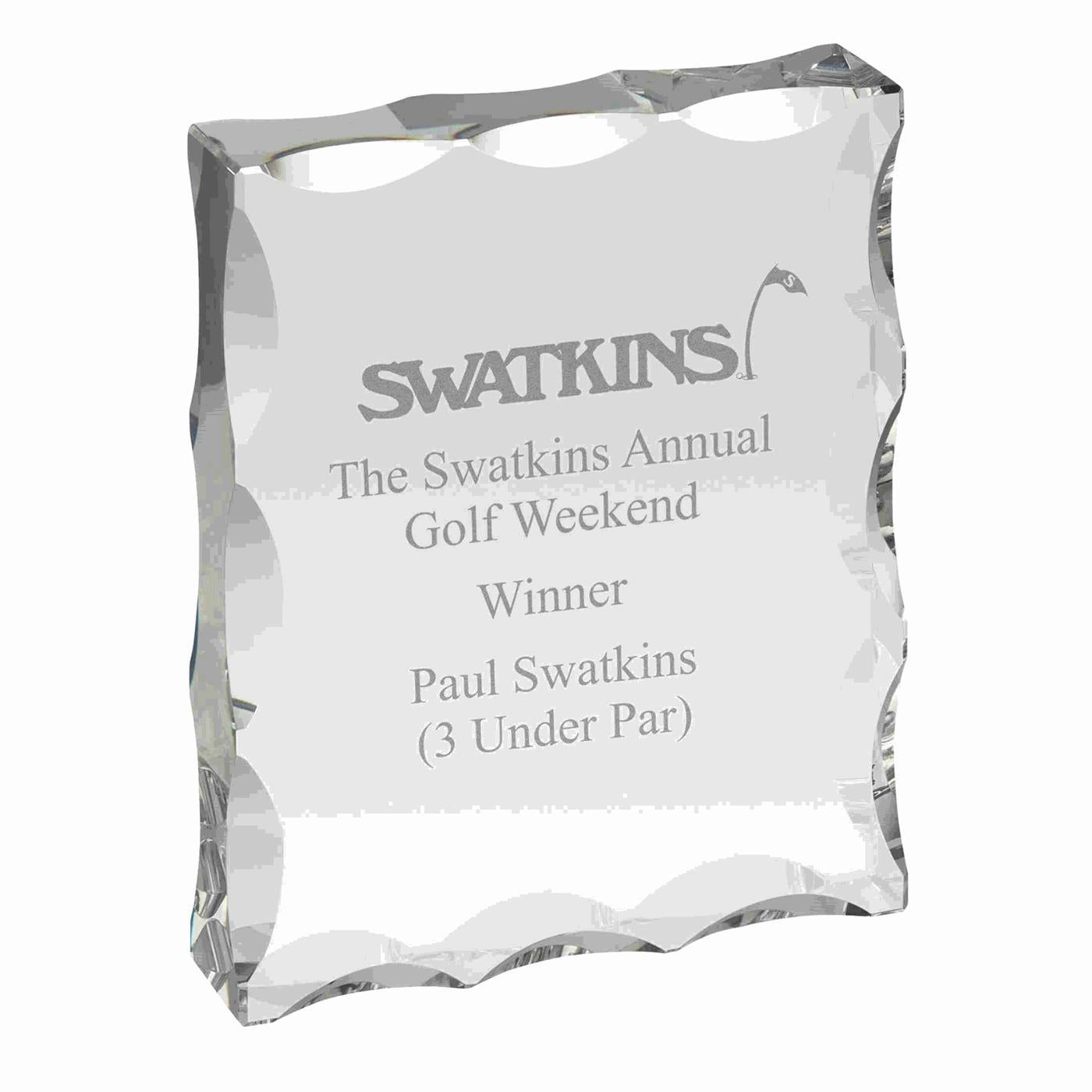 Clear Jagged Edge Optical Crystal Award Trophy | North East Trophies