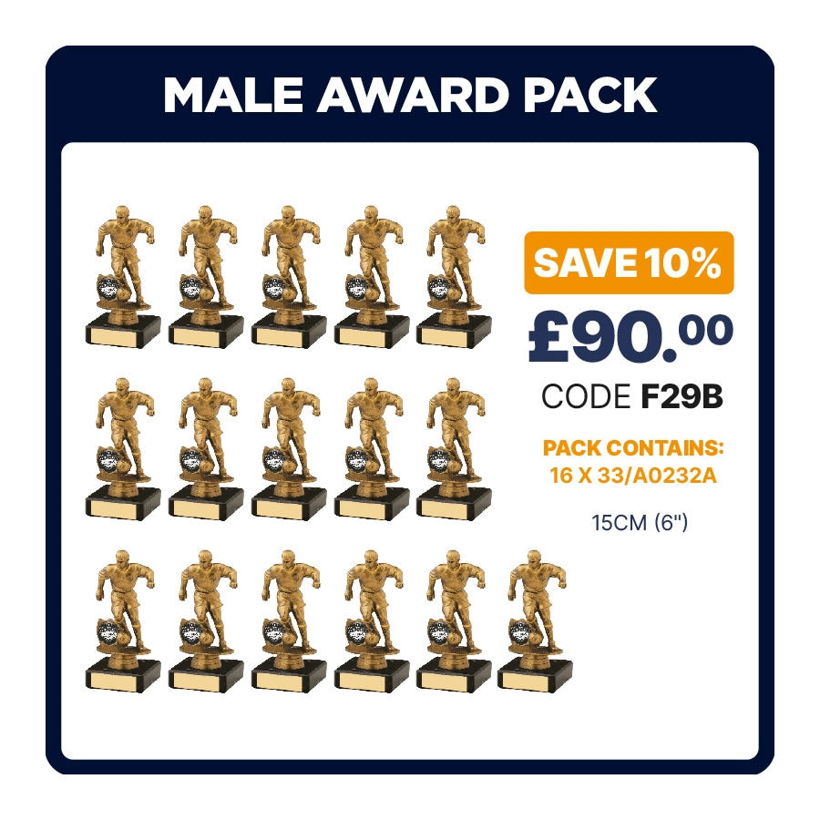 Mens Football Trophies Team Awards Pack of 16 – North East Trophies