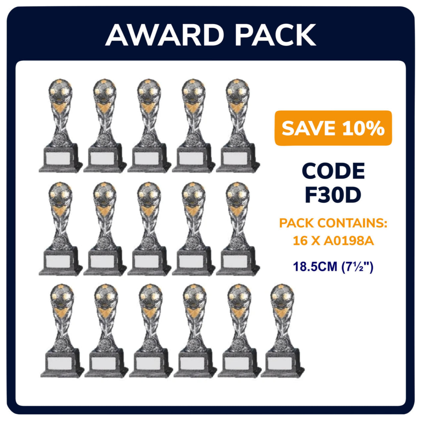 Antique Silver Football Trophy Resin Awards - Pack of 16 – North East ...
