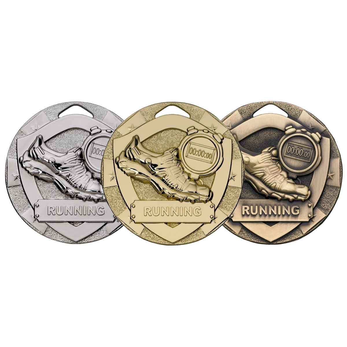 Running Mini Shield Medal Gold - 50mm – North East Trophies