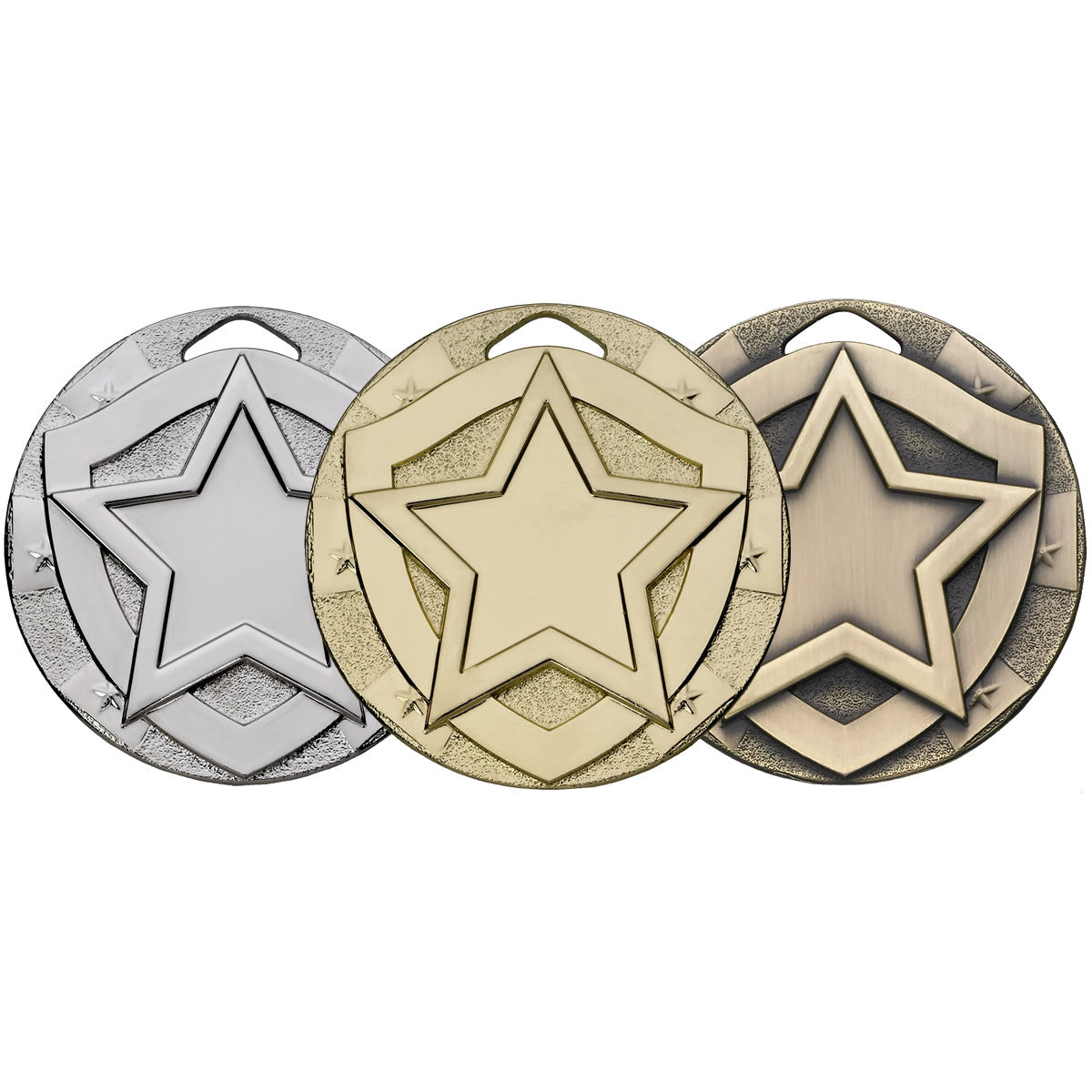 Star Mini Shield Medal Gold - 50mm – North East Trophies