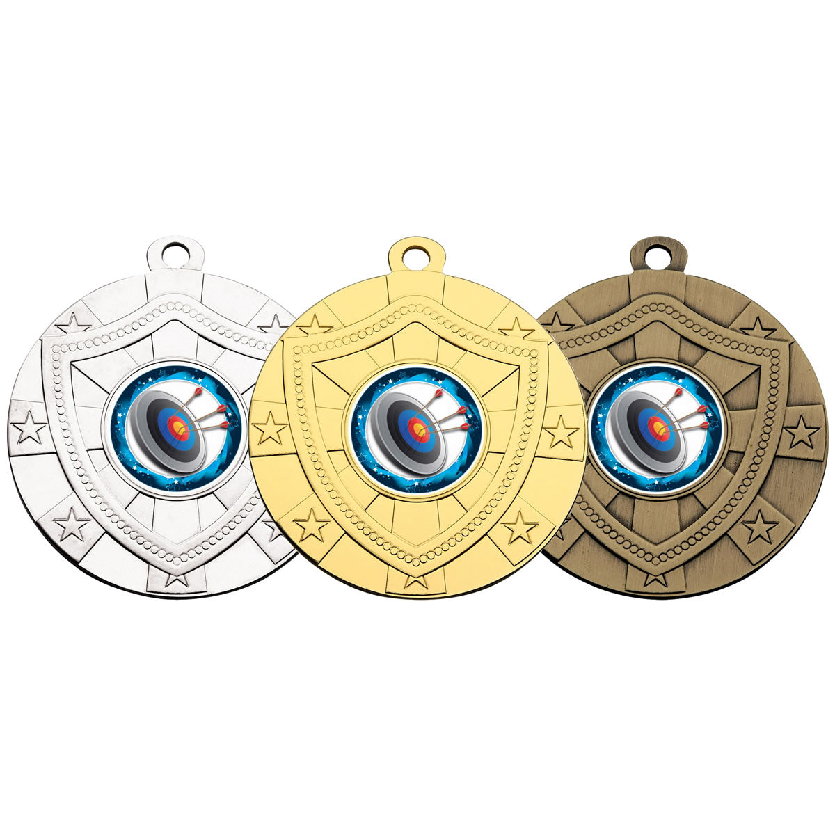 Shield Medal Gold with Stars - 60mm – North East Trophies