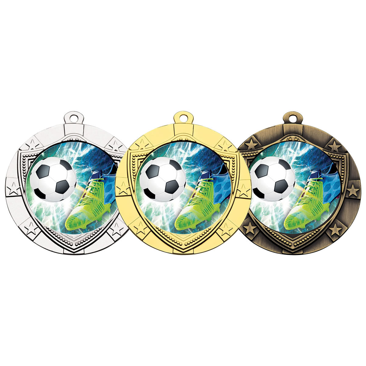 Shield Medal Gold with Stars - 70mm – North East Trophies