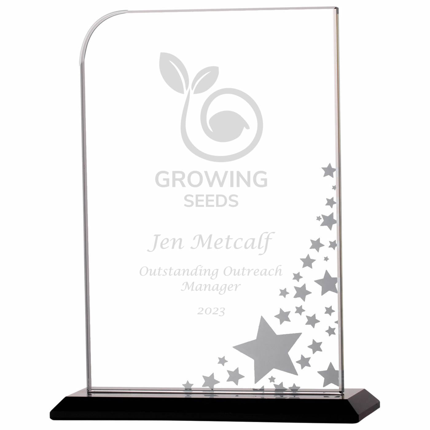 Clear Glass Stars Trophy Award – North East Trophies