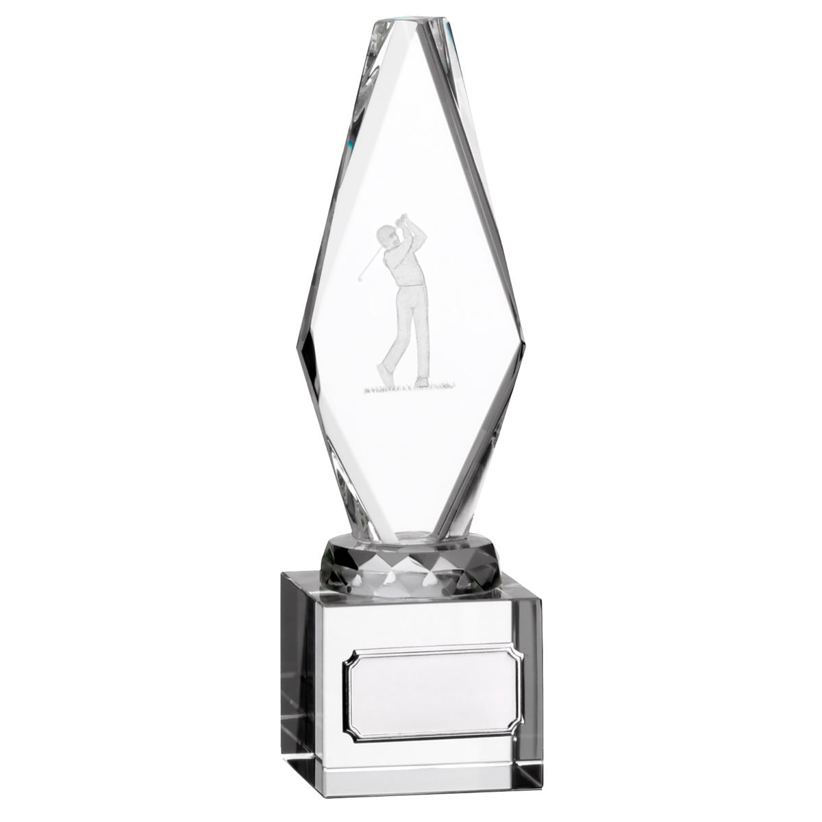 Mens Golf Glass Trophy with 3D Figure – North East Trophies