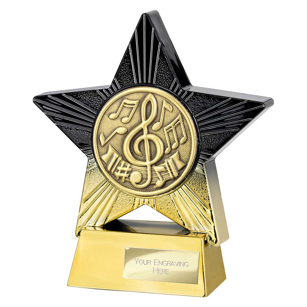 Superstar Music Trophy Award Black and Gold | North East Trophies