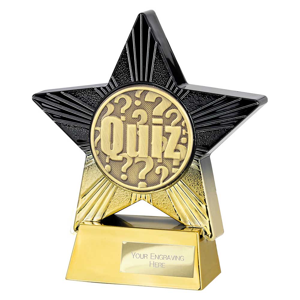 Superstar Quiz Trophy Award Black and Gold | North East Trophies