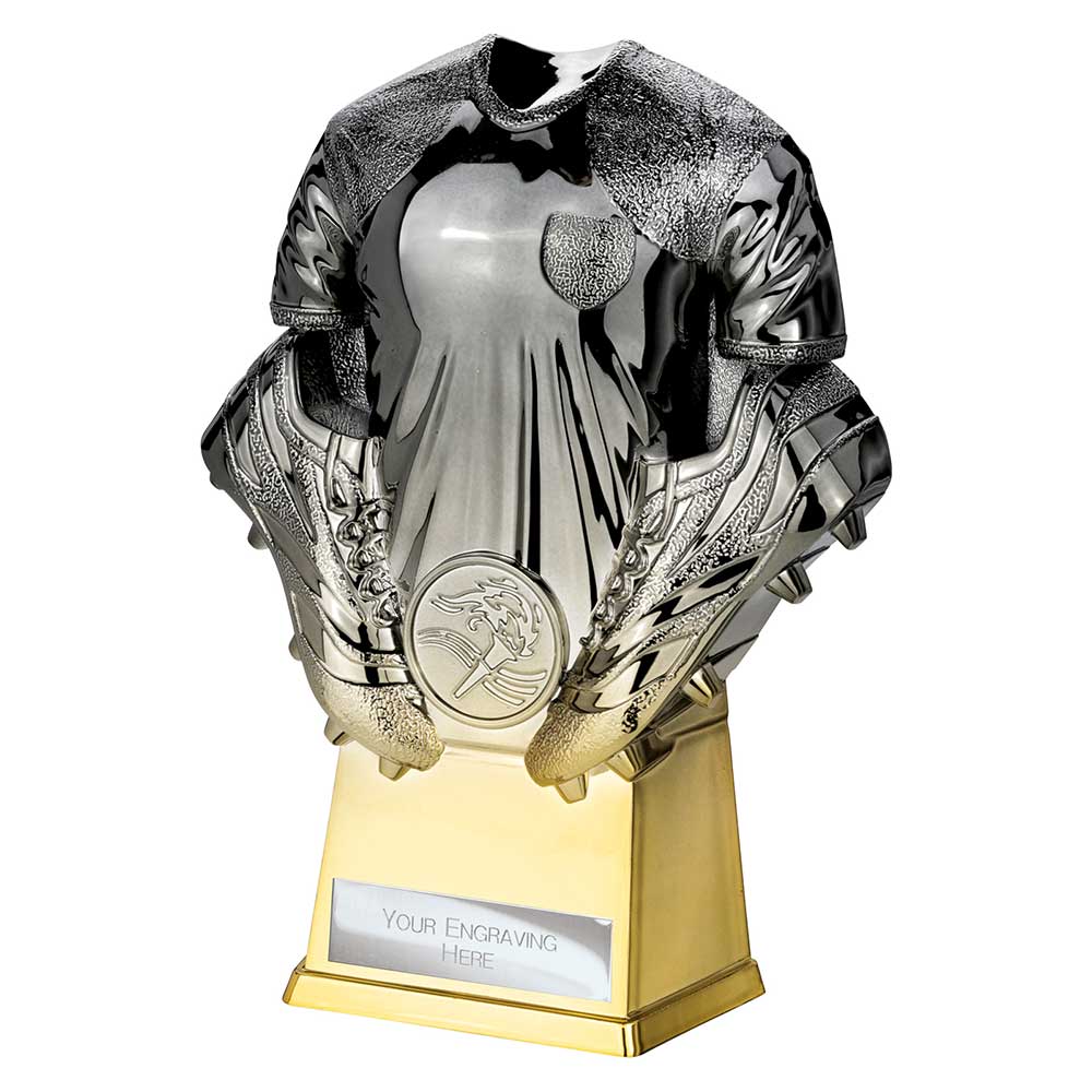 Invincible Heavyweight Football Shirt Trophy Award - Gunmetal & Gold ...