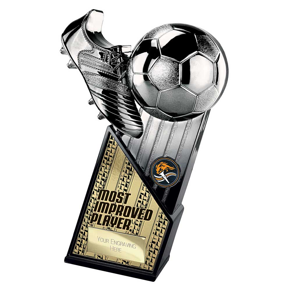 The Marauders Most Improved Football Trophy Award in Gunmetal & Black ...
