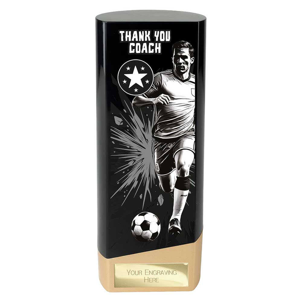 Prime Heavyweight Thank You Coach Football Trophy Award in Black & Gold ...