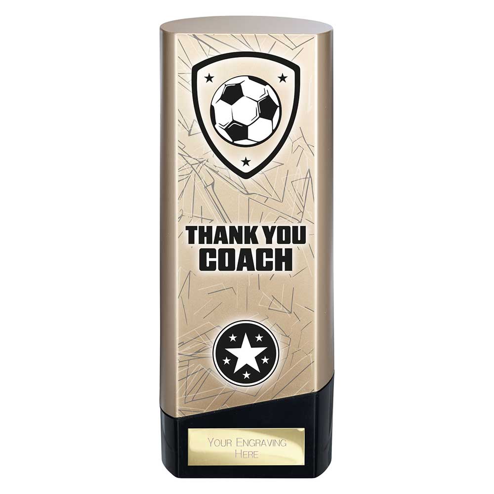 Prime Heavyweight Thank You Coach Football Award Trophy - Gold & Black ...