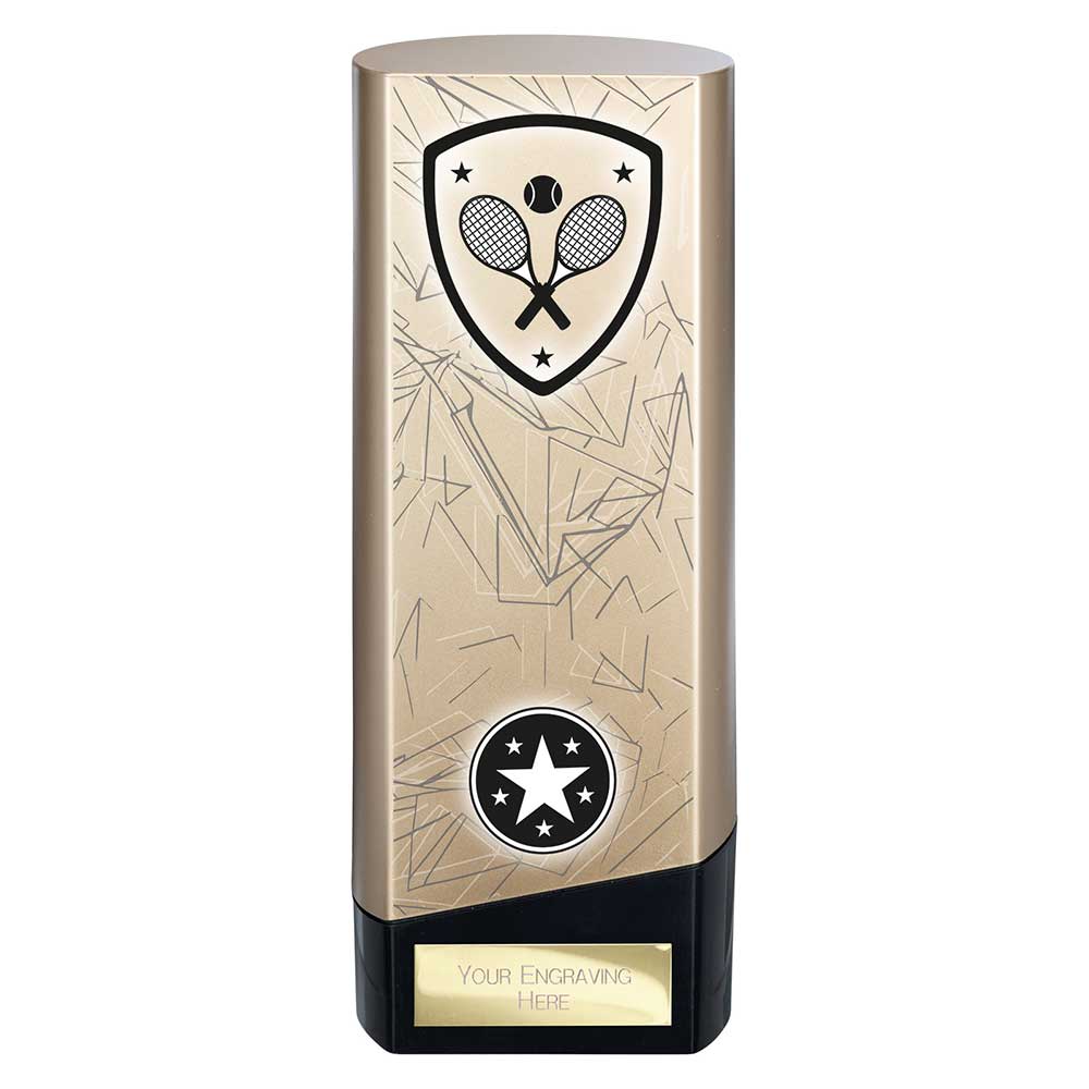 Prime Tennis Heavyweight Trophy Gold and Black | North East Trophies