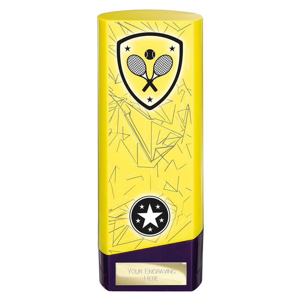 Prime Tennis Heavyweight Trophy Yellow and Purple | North East Trophies