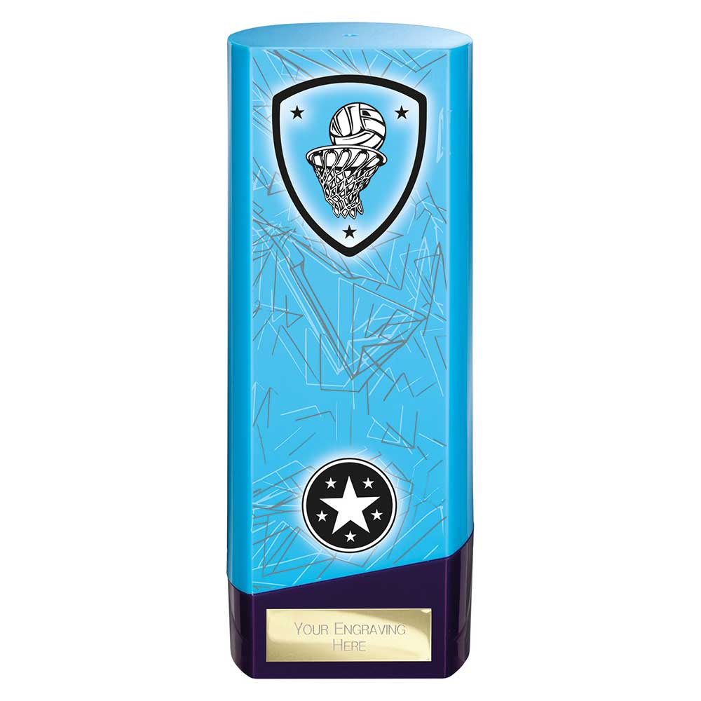 Prime Netball Heavyweight Trophy Blue and Purple | North East Trophies