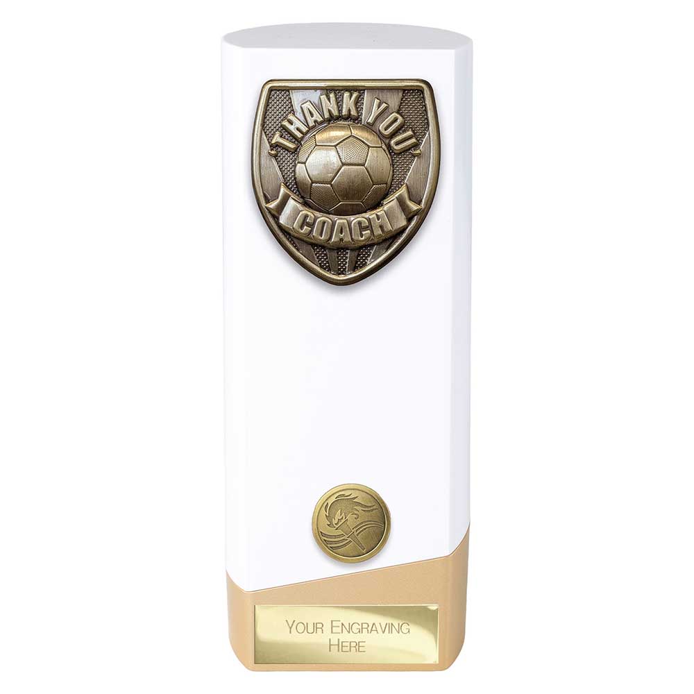 Prime Cobra Thank You Coach Football Trophy Award in White & Gold ...