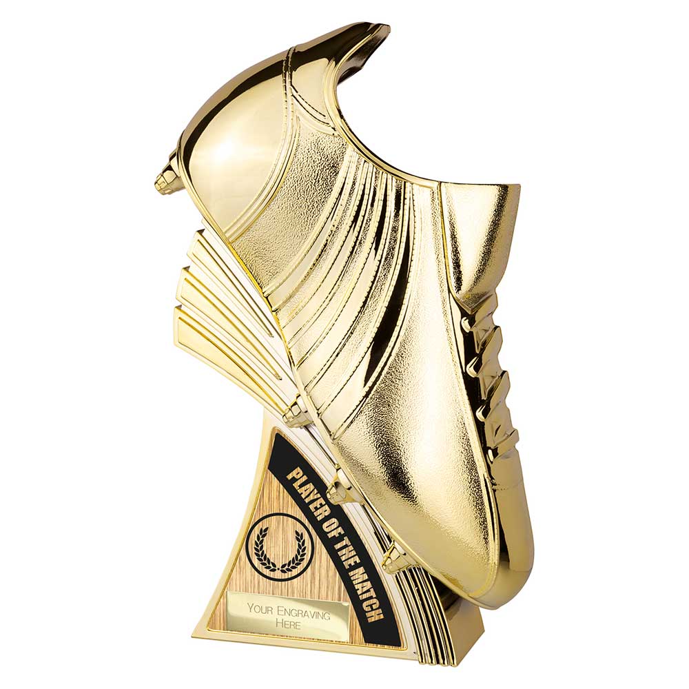 Power Boot Football Player of the Match Gold Heavyweight Award Trophy ...
