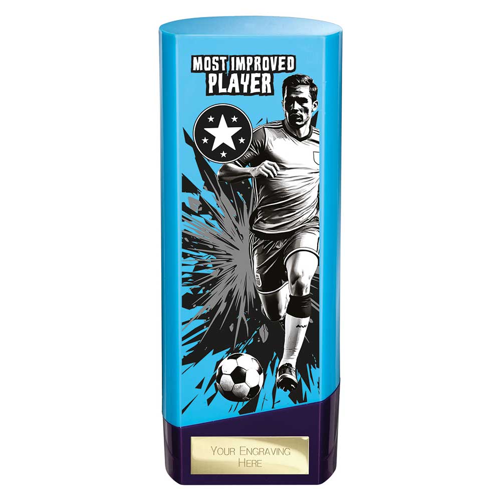Prime Heavyweight Most Improved Player Football Trophy Award in Blue ...