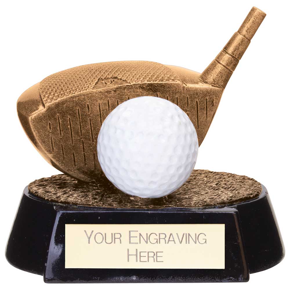 Fairway Golf Driver Trophy Award Antique Gold | North East Trophies