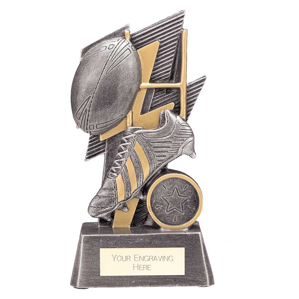 Strike Bolt Rugby Trophy Trophy Award Silver and Gold | North East Trophies