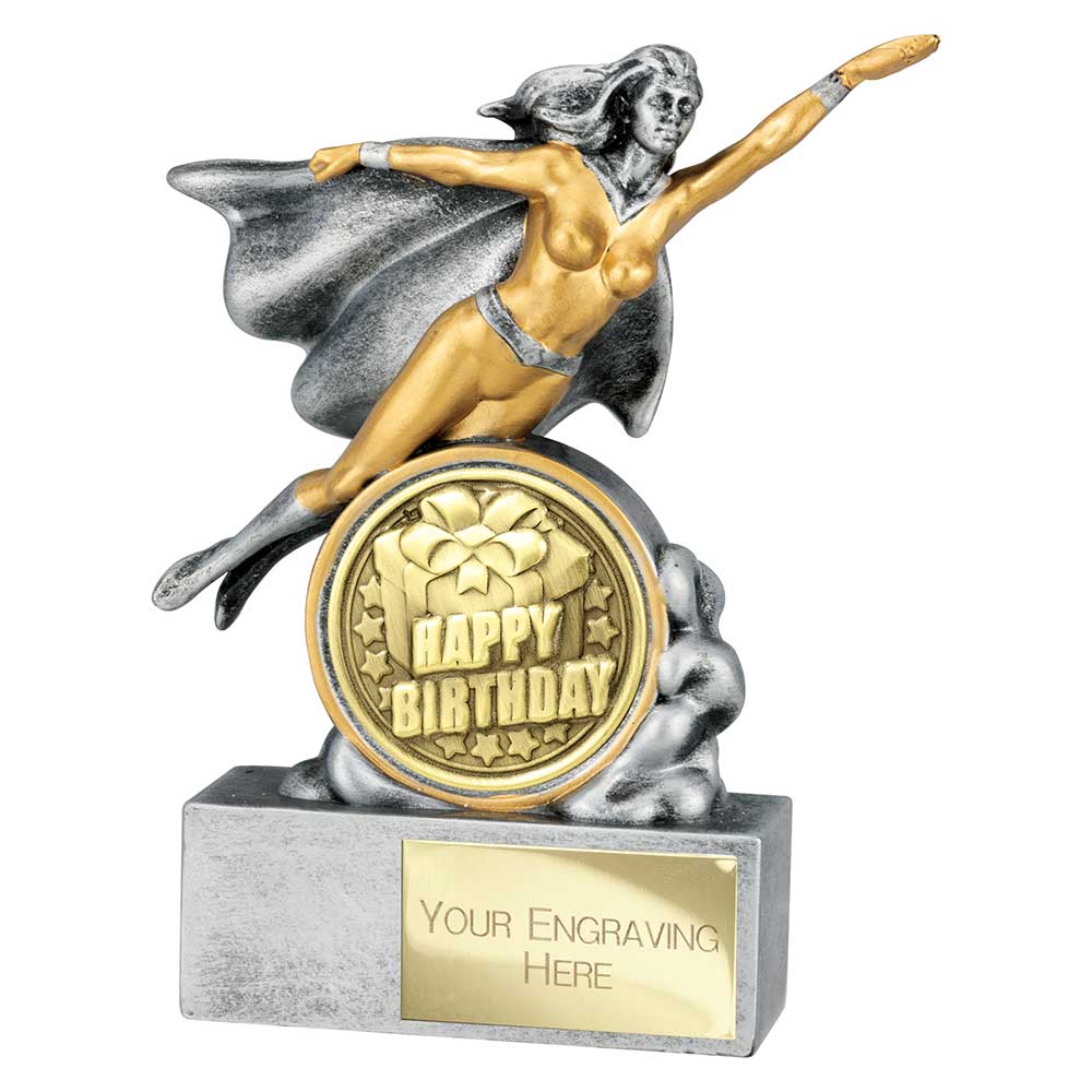 Hero Female Happy Birthday Award Trophy | North East Trophies