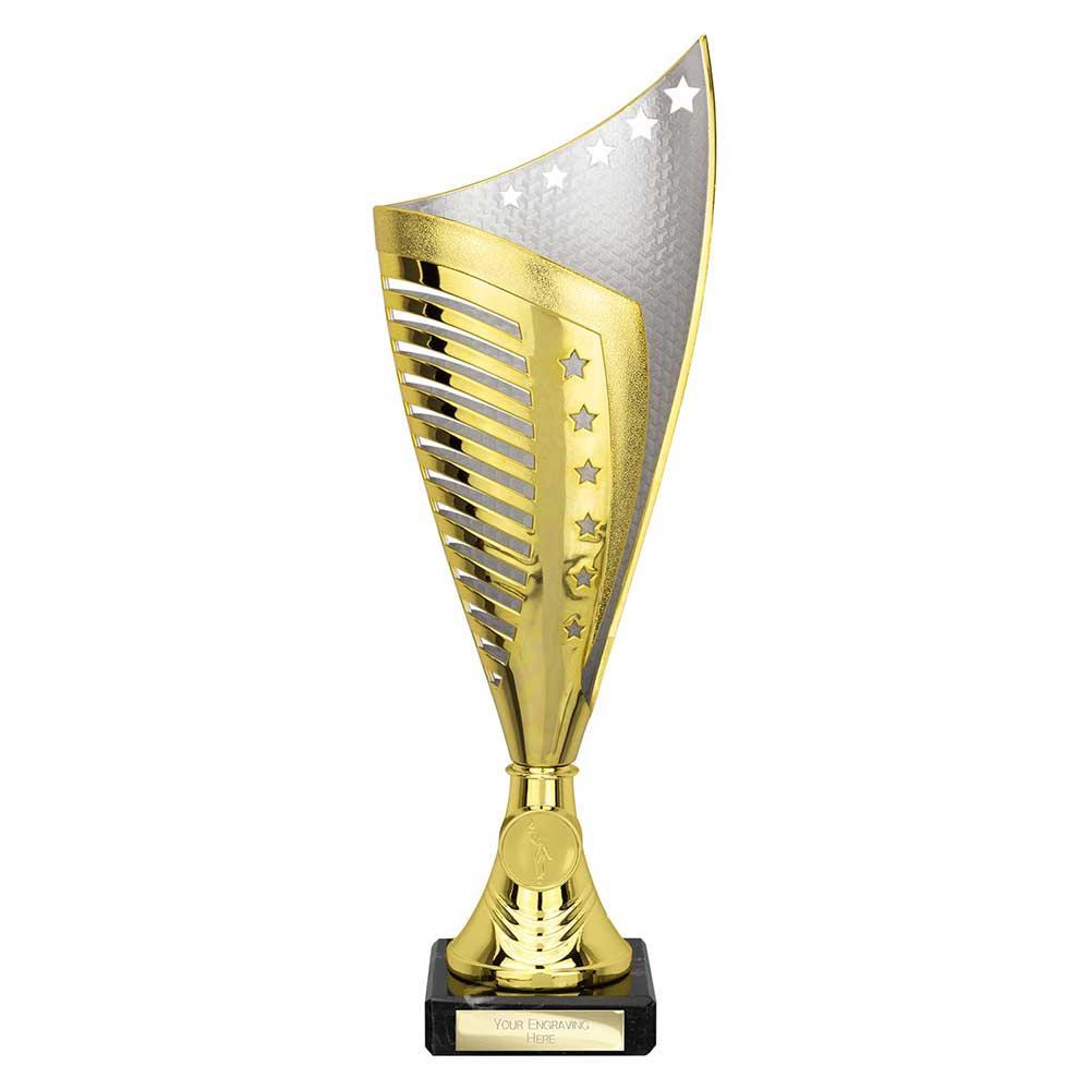 Nebula Laser Cut Trophy Cup - Gold & Silver | North East Trophies