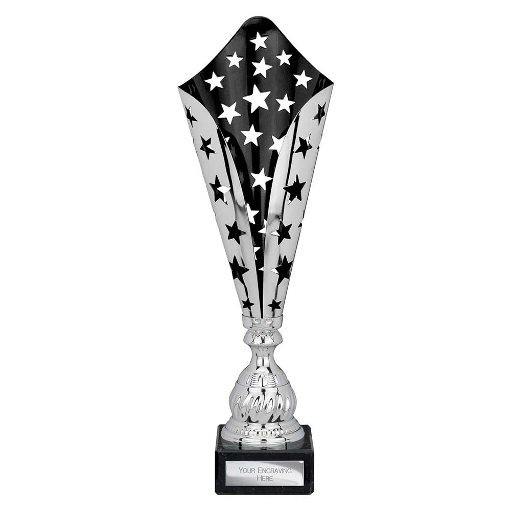 Galaxy Laser Cut Trophy Cup - Silver & Black | North East Trophies