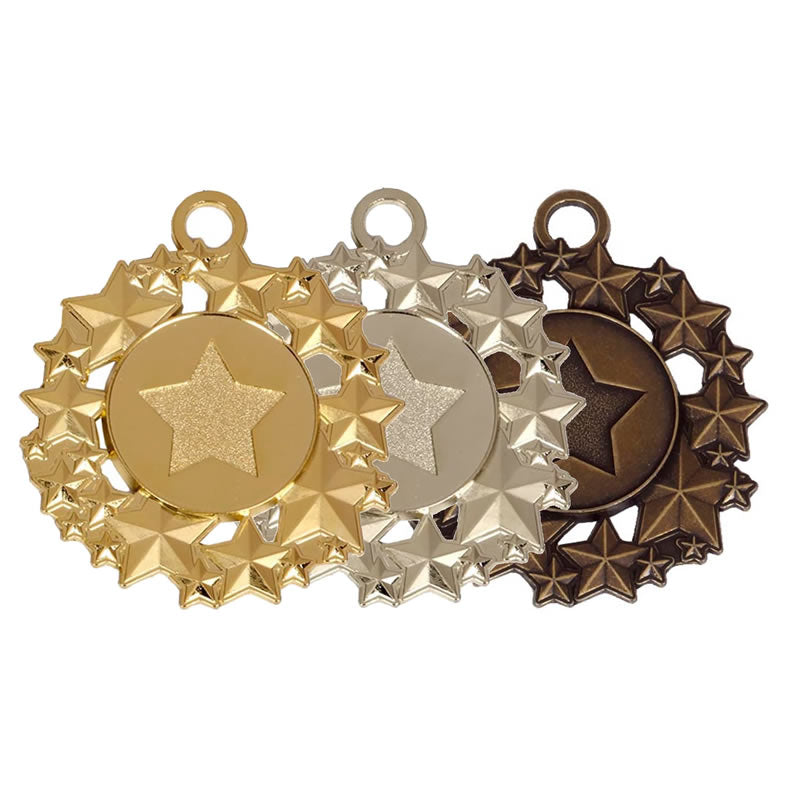 Multi Star Design Galaxy Medal 5cm - North East Trophies