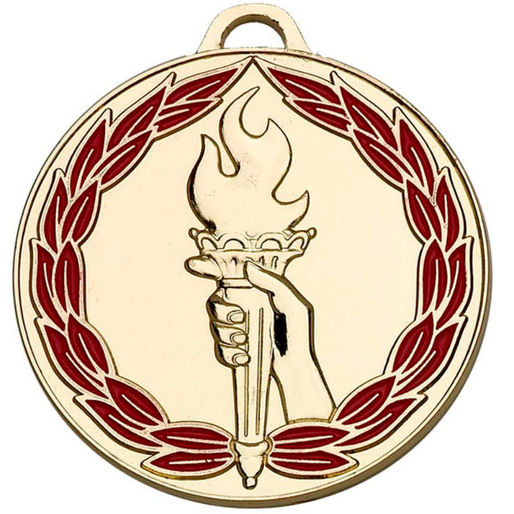 Classic Coloured Wreath & Victory Torch Medal 5cm – North East Trophies