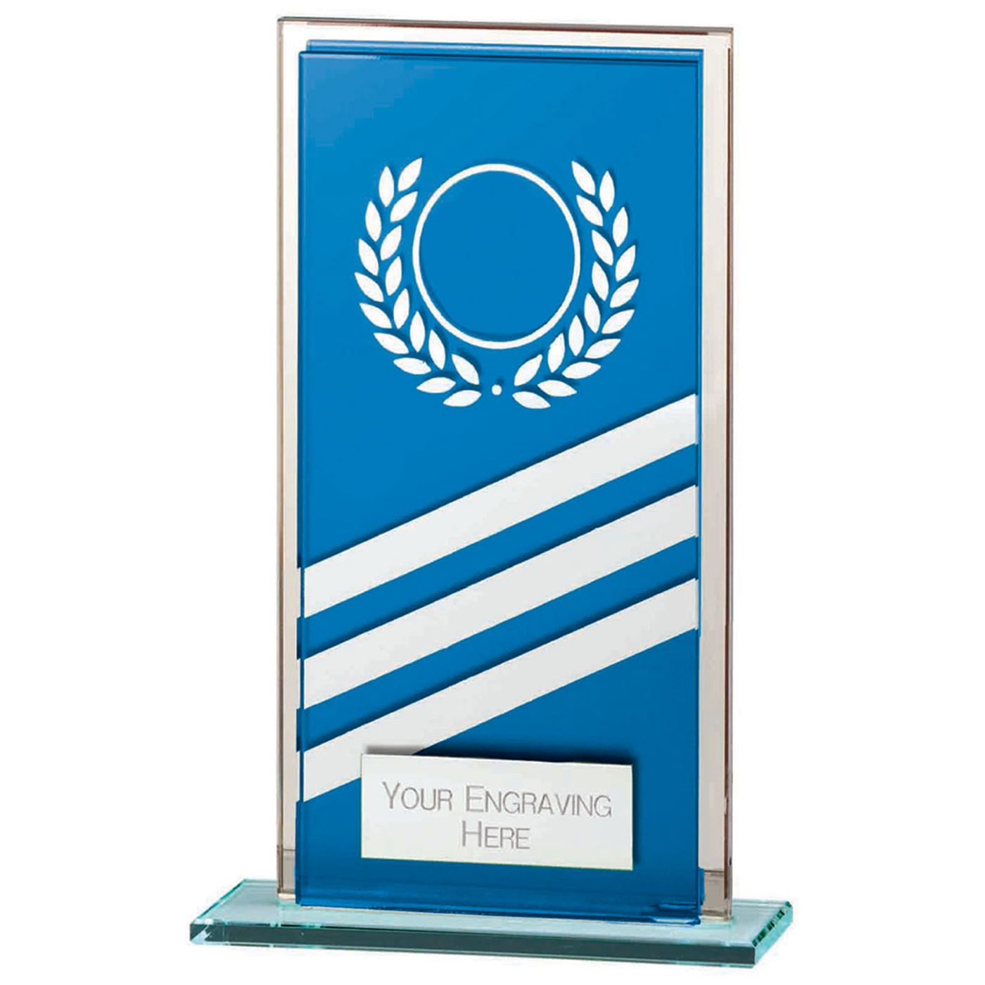 Talisman Mirror Glass Award Blue & Silver – North East Trophies