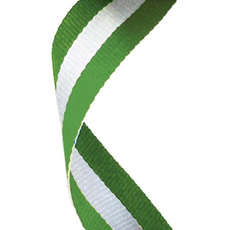 Green, White & Green Medal Ribbon 80cm - NE Trophies – North East Trophies