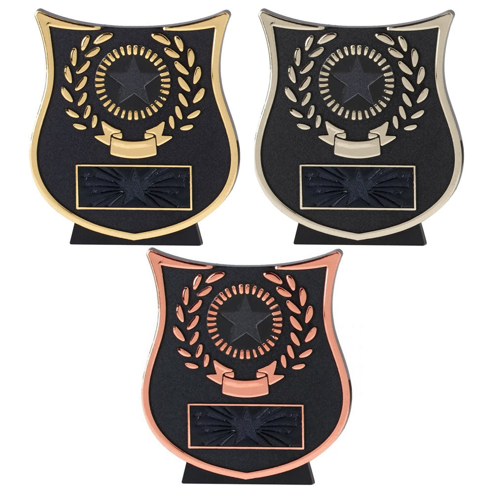 Budget Metallic Plaque Awards - Gold, Silver & Bronze | North East Trophies