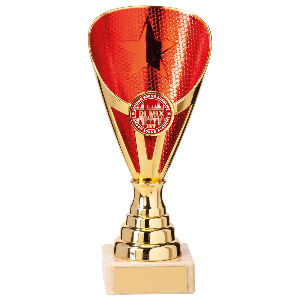 Rising Stars Premium Trophy in Gold & Red – North East Trophies