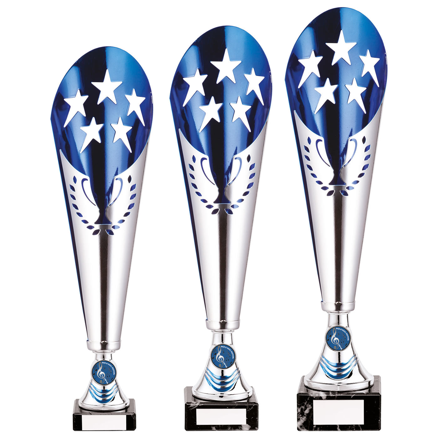 Legendary Laser Cut Metal Cup Silver & Blue – North East Trophies