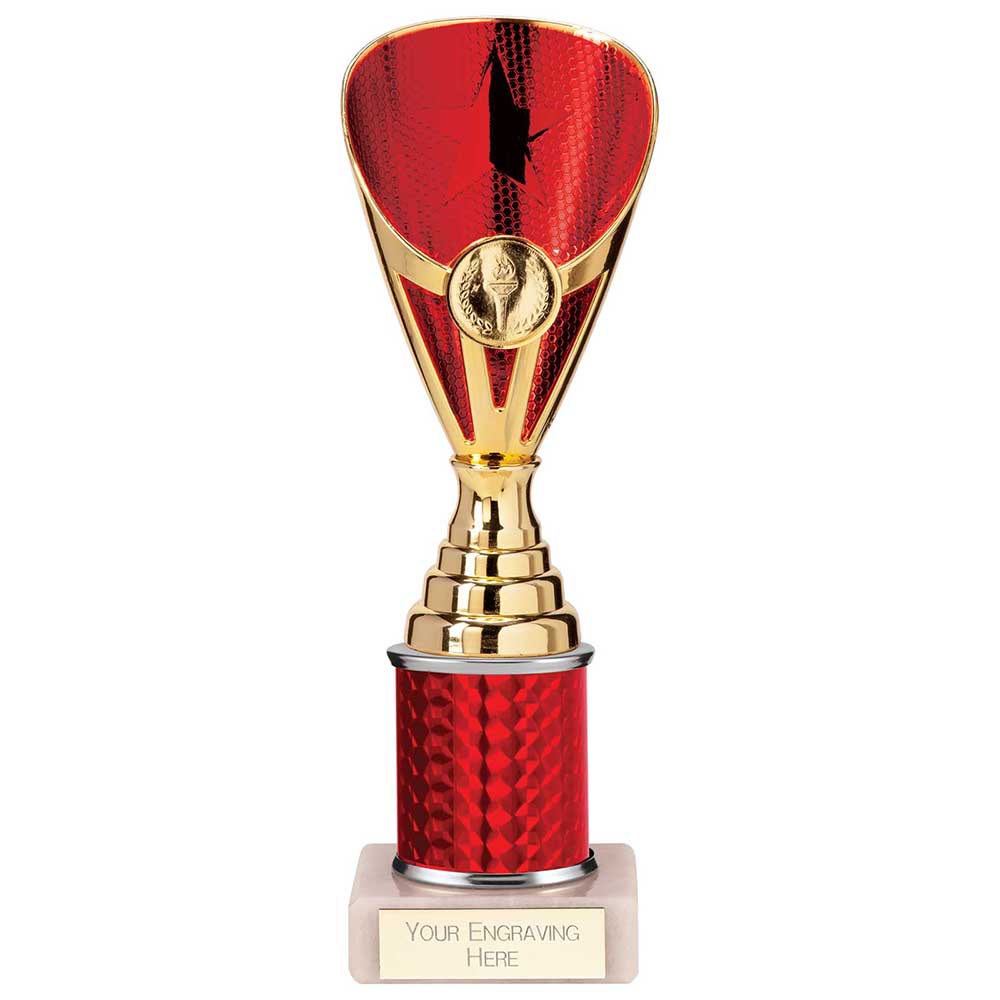 Rising Stars Plastic Trophy in Red – North East Trophies