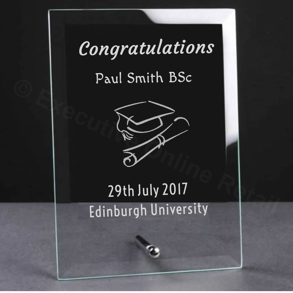 Graduation Glass Plaque - NE Trophies – North East Trophies